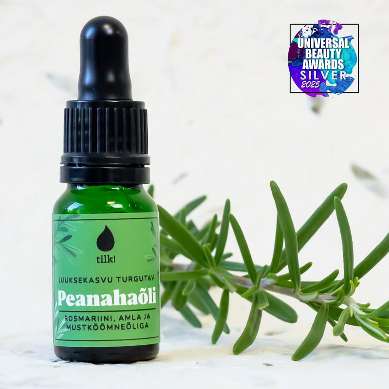 Juuksekasvu turgutav peanahaõli rosmariini, amla ja mustaköömneõliga ...